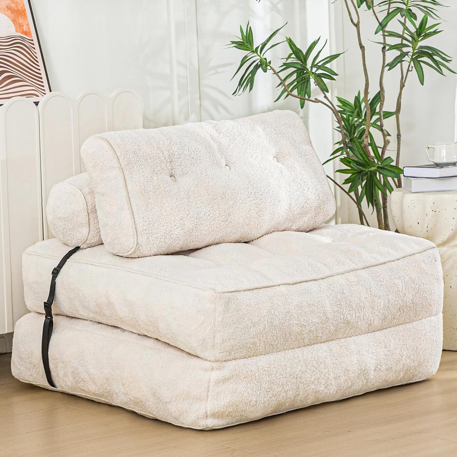 Folding Sofa Bed, Convertible Sleeper Chair with Pillow Foldable ...