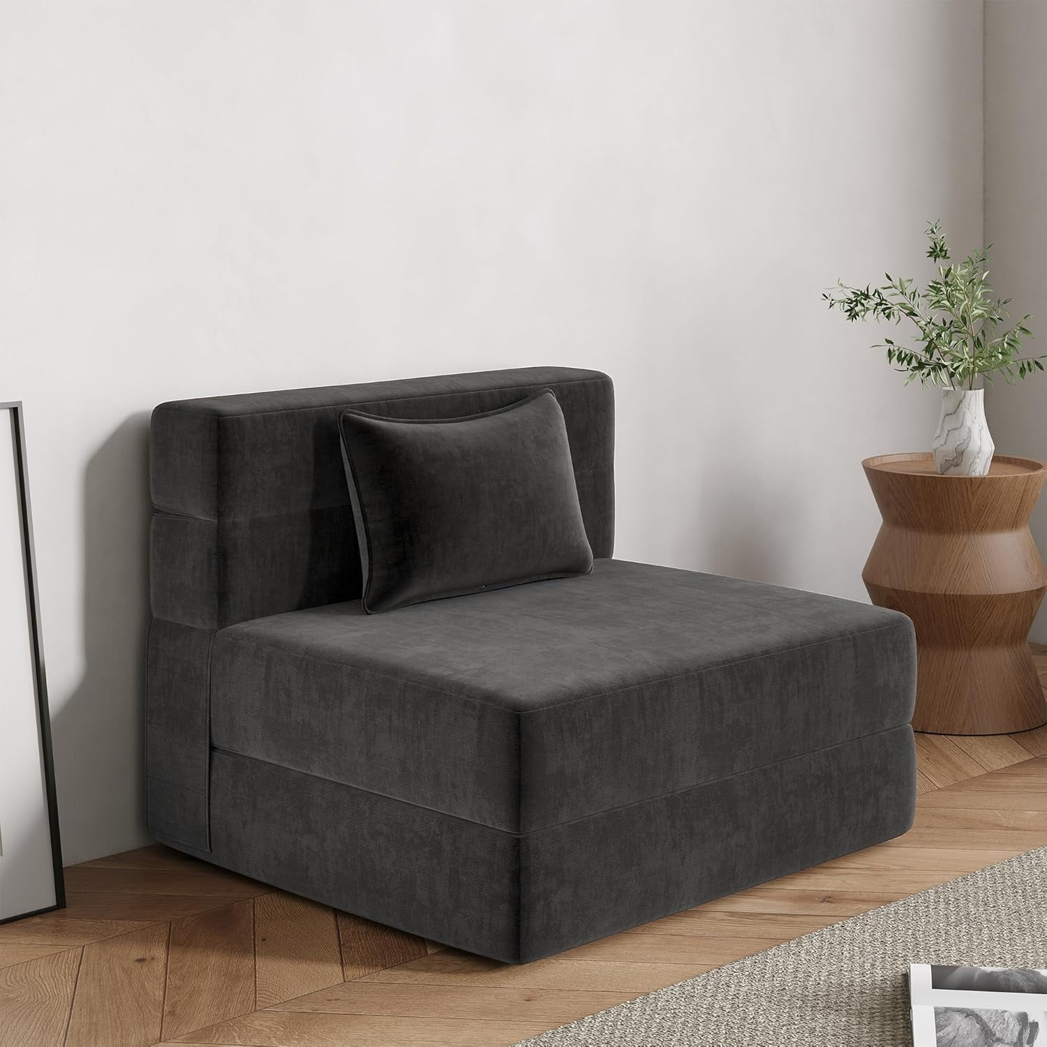 Folding Sofa Bed, Convertible Sleeper Chair Single Size with Pillow ...