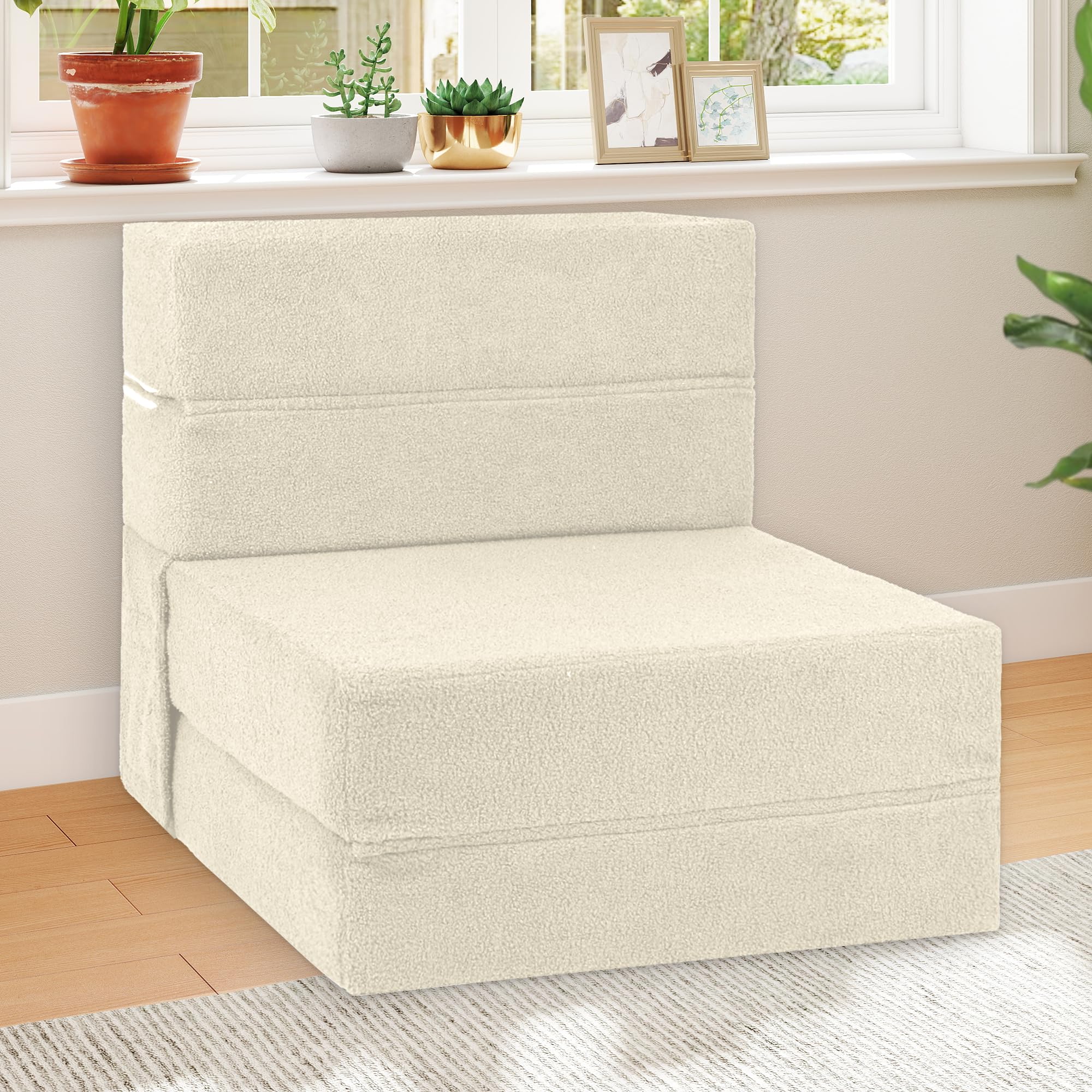 Folding Sofa Bed, Convertible Sleeper with High Density Foam, Foldable ...