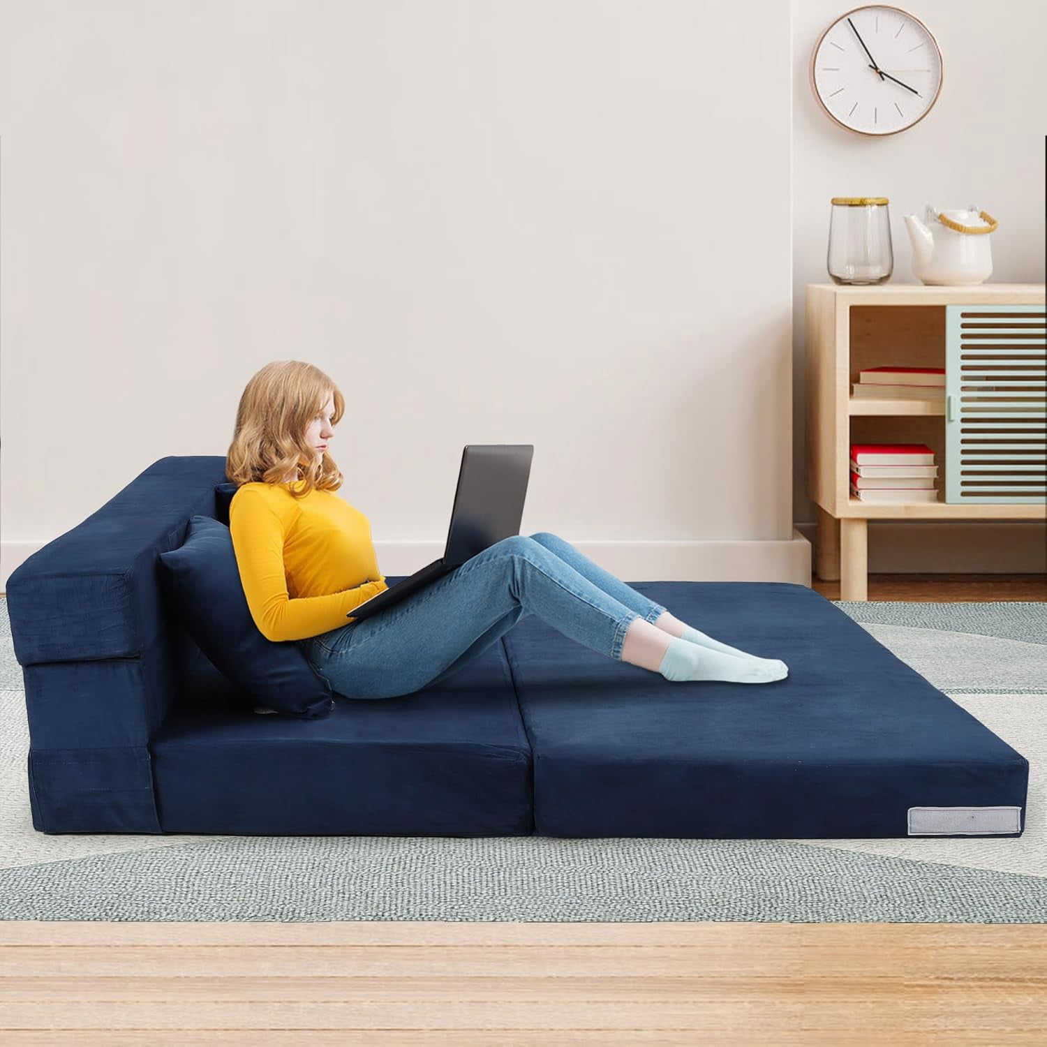 Folding Sofa Bed, Foldable Couch Bed with Pillow, Convertible Sleeper ...