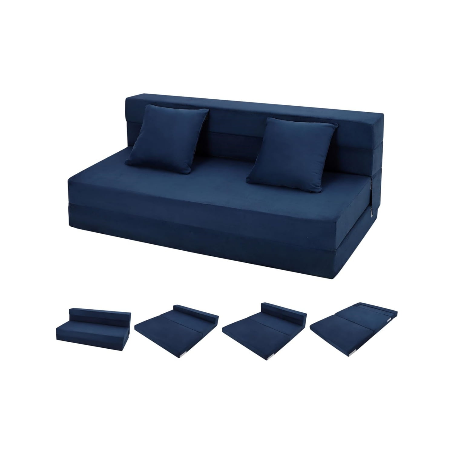 Folding Sofa Bed, Foldable Couch Bed with Pillow, Convertible Sleeper ...