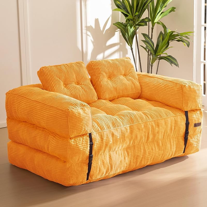 Folding Sofa Bed, L-Shaped Convertible Sofa Bed with Armrest Foldable ...