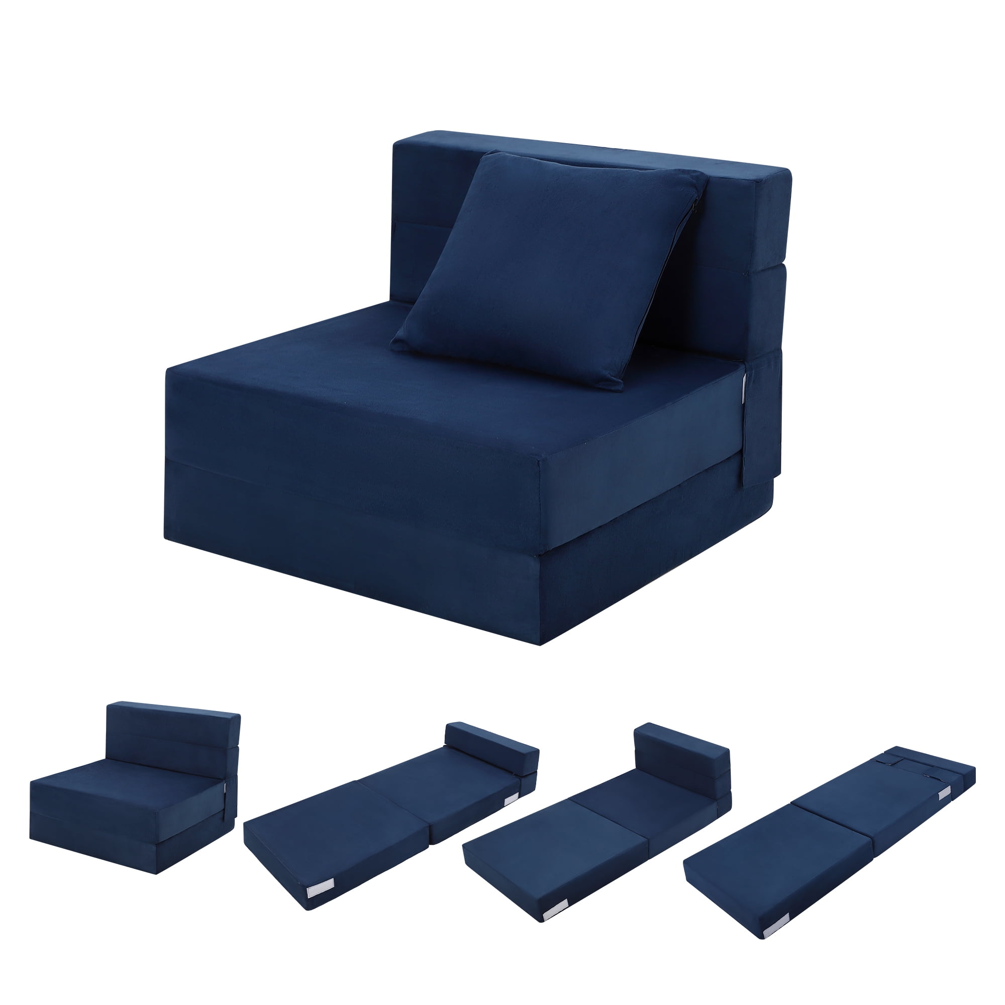 Folding Sofa Bed with Pillow,Convertible Sleeper Chair,Modern Futon ...