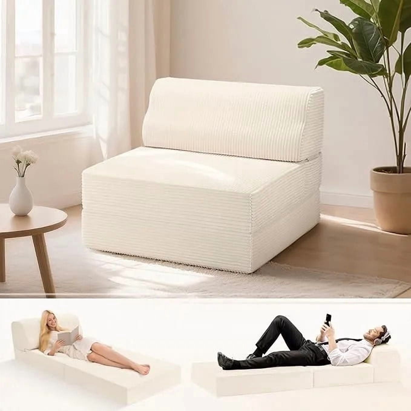 Folding Sofa Bed with Pillow, Memory Foam Fold Out Chair Bed ...
