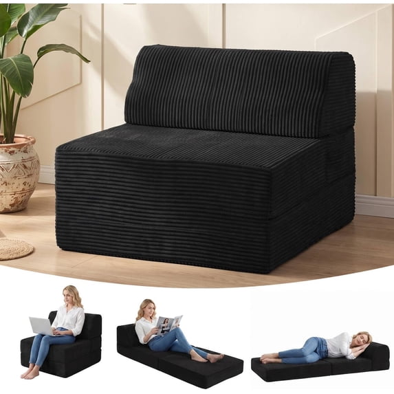 Folding Sofa Bed with Pillow, Memory Foam Fold Out Chair Bed ...