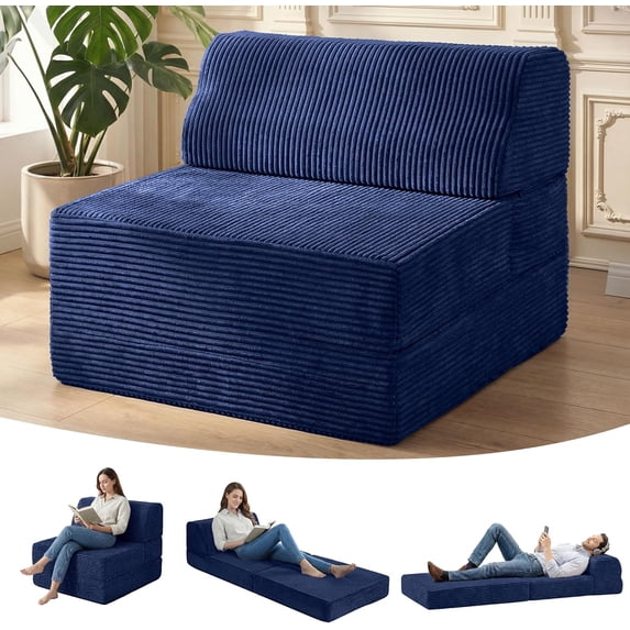 Folding Sofa Bed with Pillow, Memory Foam Fold Out Chair Bed ...