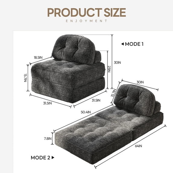 Folding Sofa Bed with Pillow, Small Convertible Comfy Couch Bed for ...