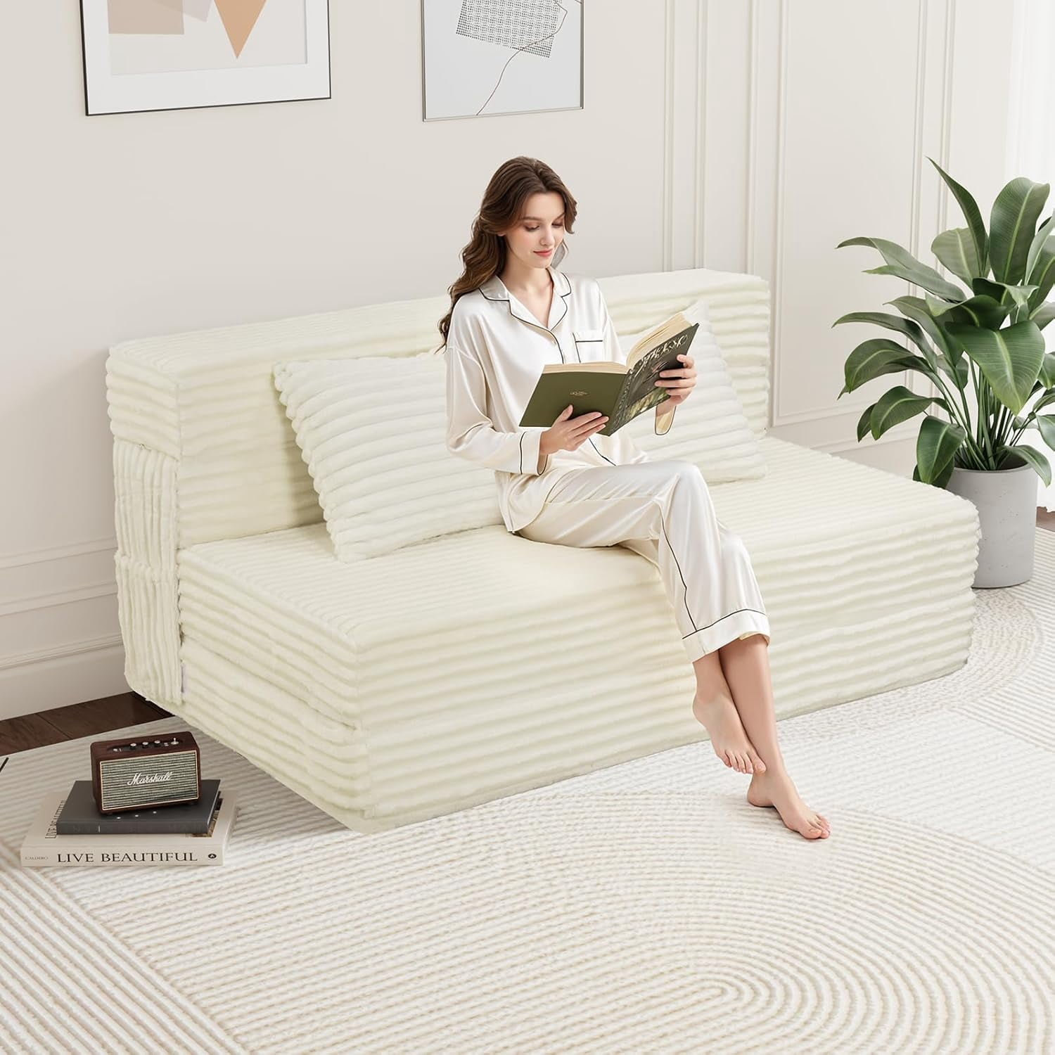 Folding Sofa Bed Queen - 4 in 1 Convertible Foldable Sleeper Chair with ...