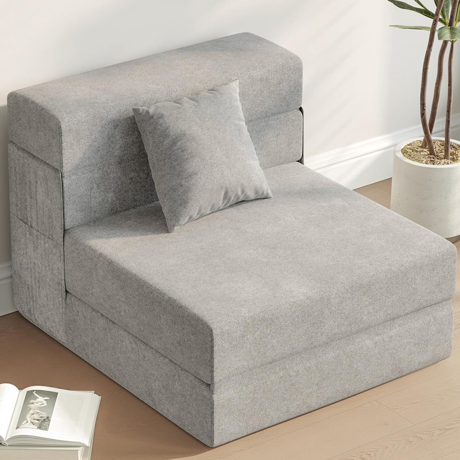 Folding Sofa Bed Single, 5-in-1 Convertible Futon Sleeper Chair with ...