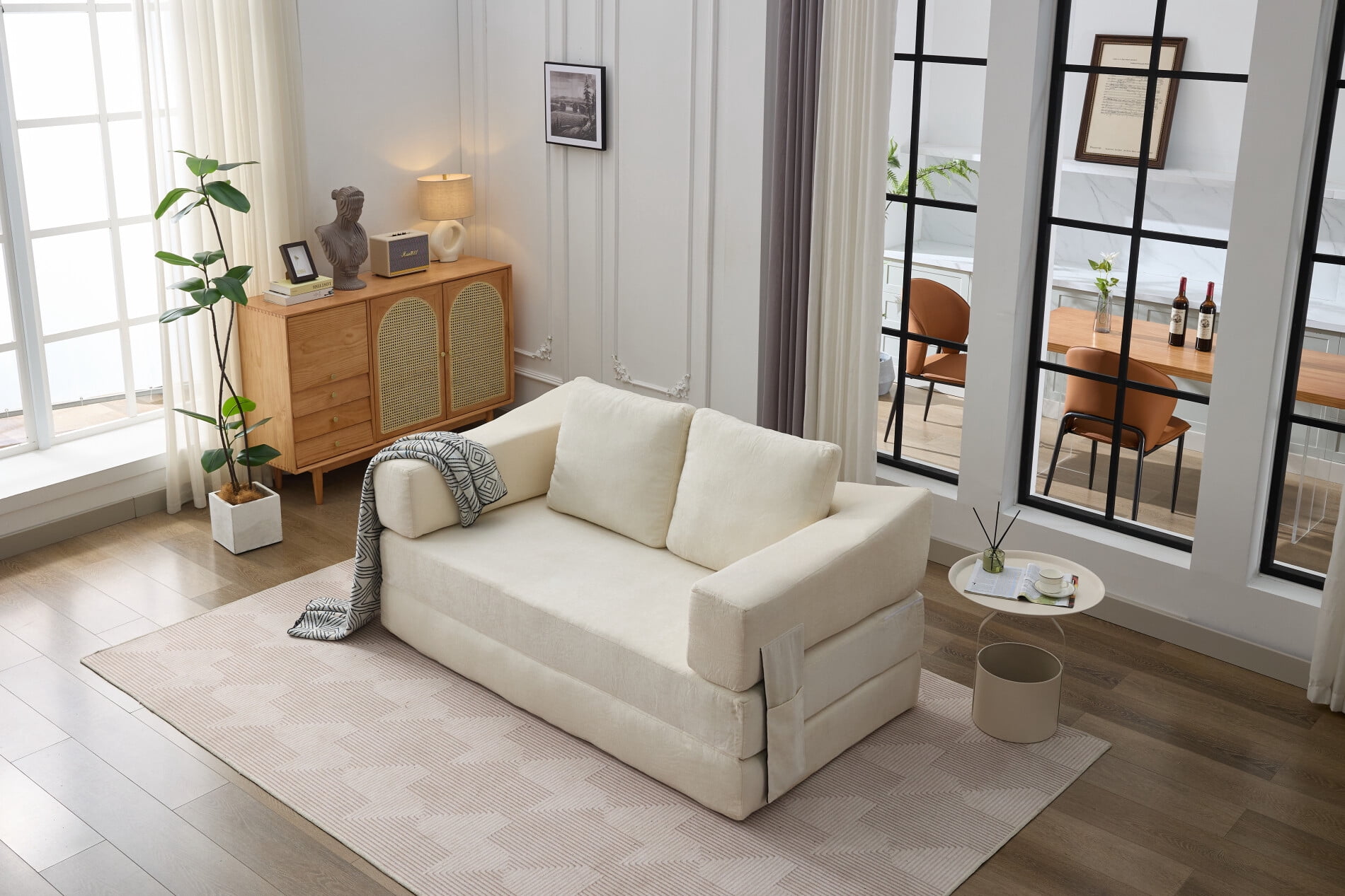 Folding Sofa Couch, High-Density Memory Foam Sofa Bed, Convertible ...