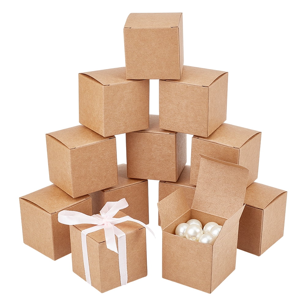 Folding Square Kraft Paper Mailer Boxes Tan 6x6x6cm - Walmart.com
