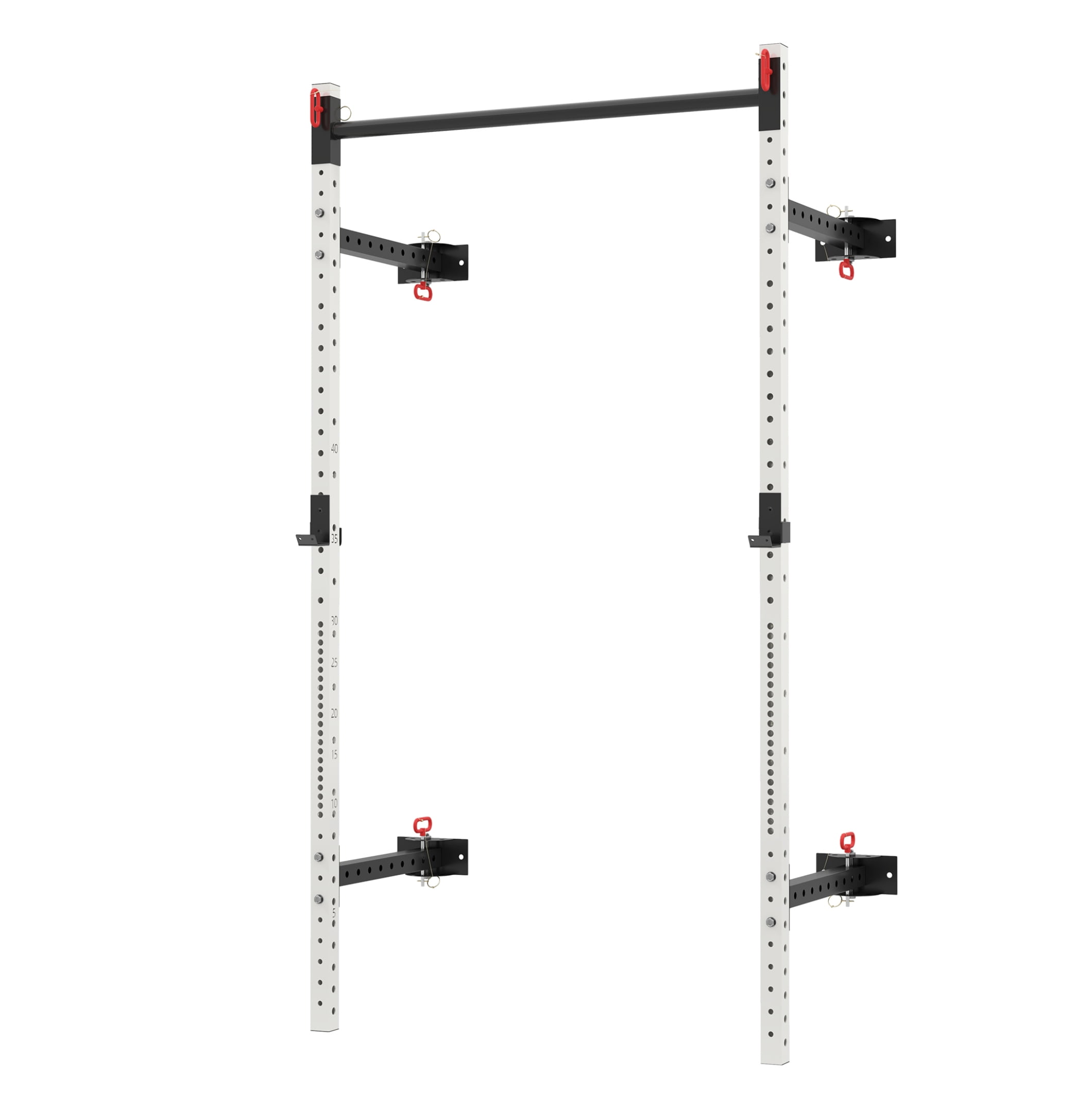 Folding Squat Rack with Pull Up Bar, Wall Mount, Adjustable 17 Levels ...