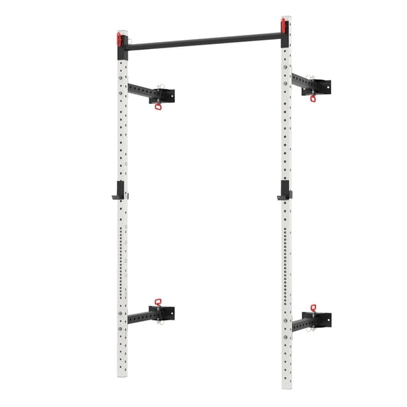 Folding Squat Rack with Pull Up Bar, Wall Mount, Adjustable 17 Levels ...