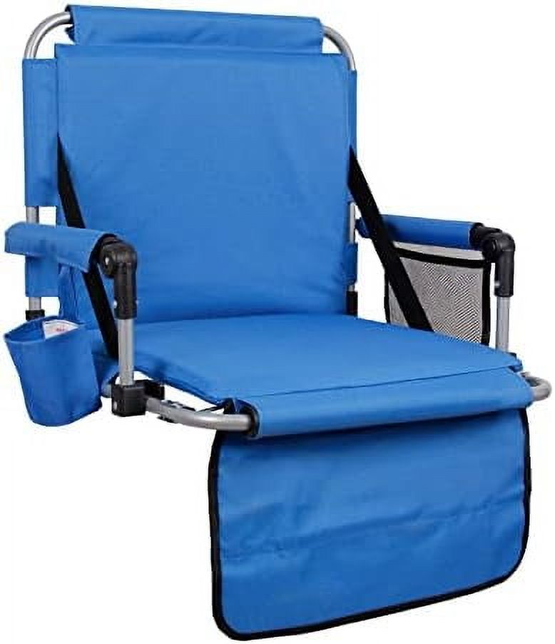 Folding Stadium Seat Bleacher Chair with Cup Holder, Mesh Bag and Hide ...