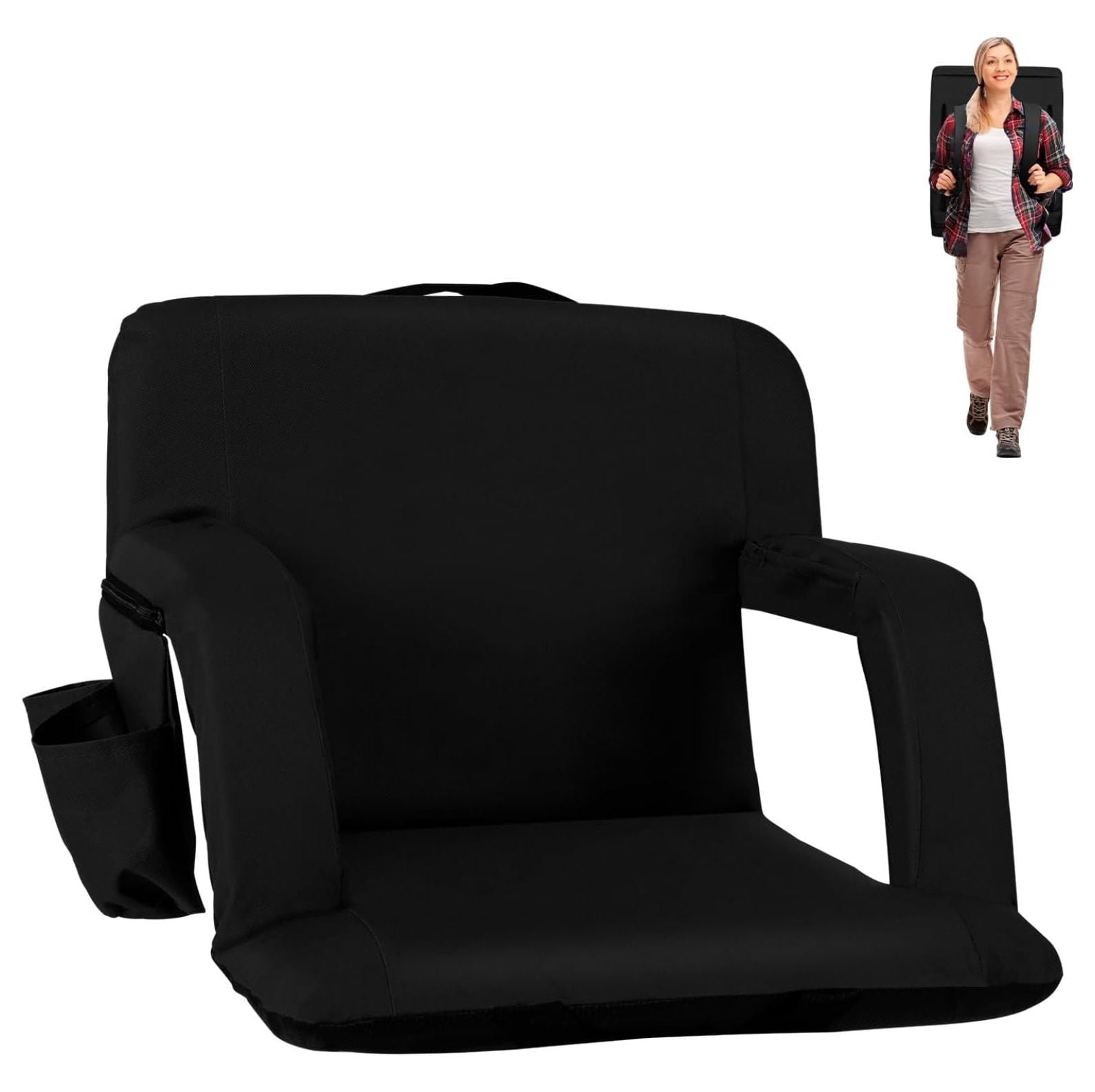 Folding Stadium Seat for with Back Support, Chairs with Padded Backrest ...