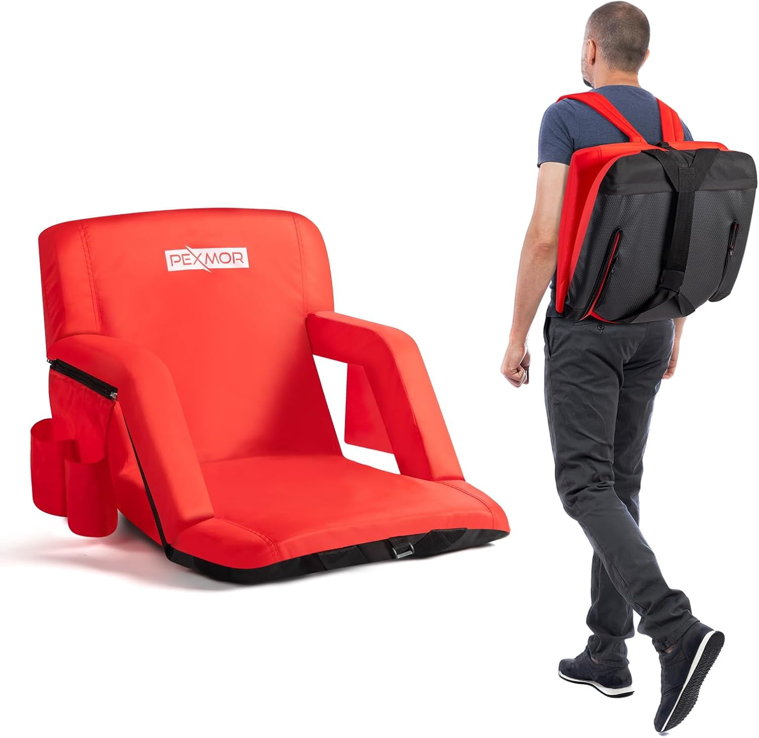 Folding Stadium Seats for Bleachers w/Back Support, Bleacher Chair w ...
