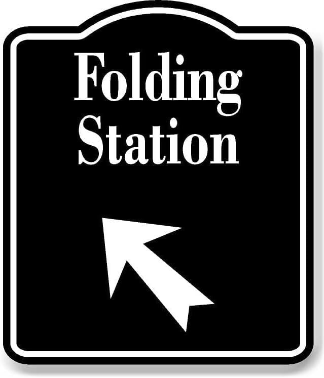 Folding Station 45 degree up Left Arrow BLACK Aluminum Composite Sign ...