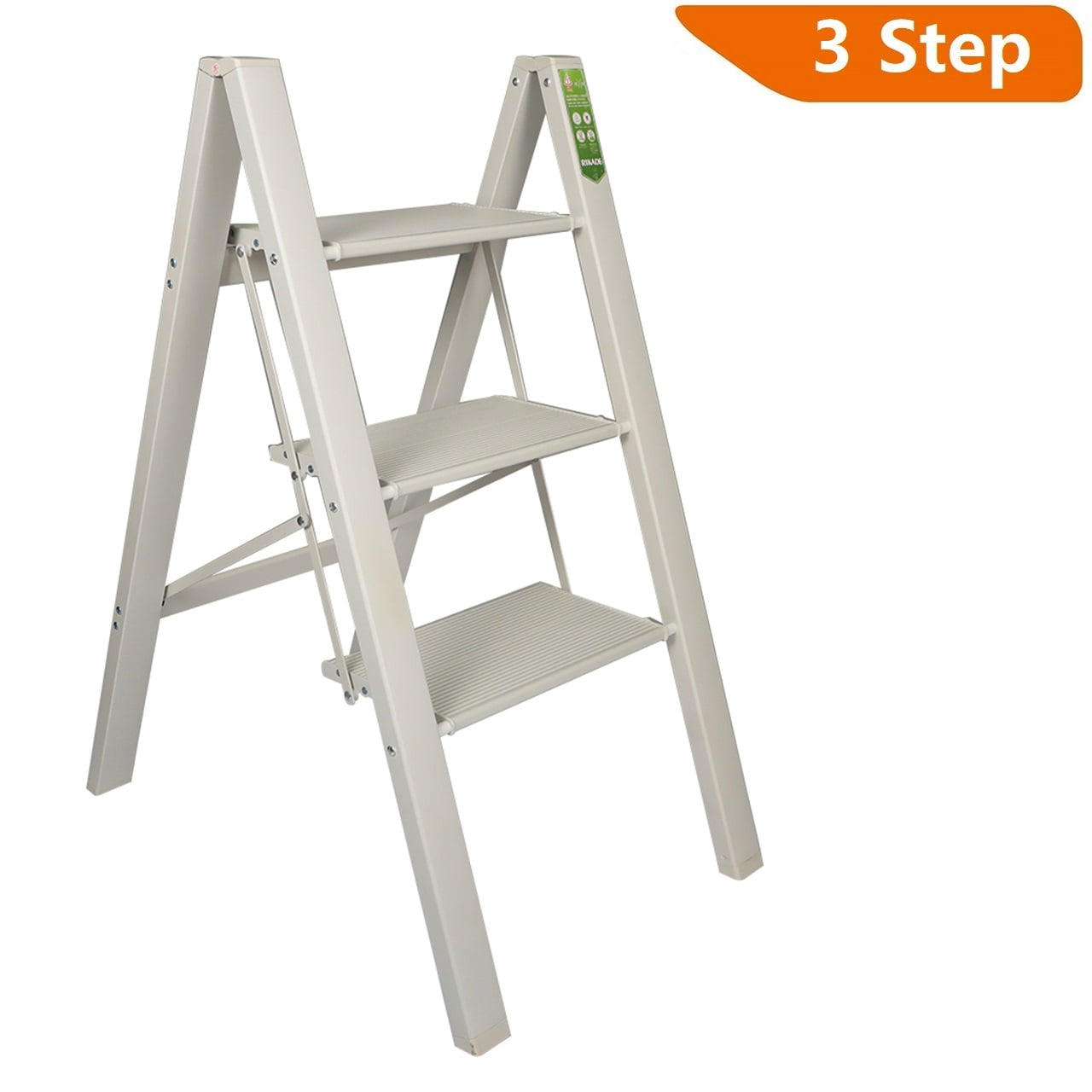 Folding Step Ladders (2-Step / 3-Step / 4-Step) Heavy Duty Aluminum ...