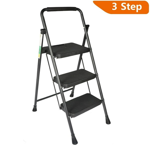 Folding Step Ladders (2-Step / 3-Step / 4-Step) Heavy Duty Iron Frame ...