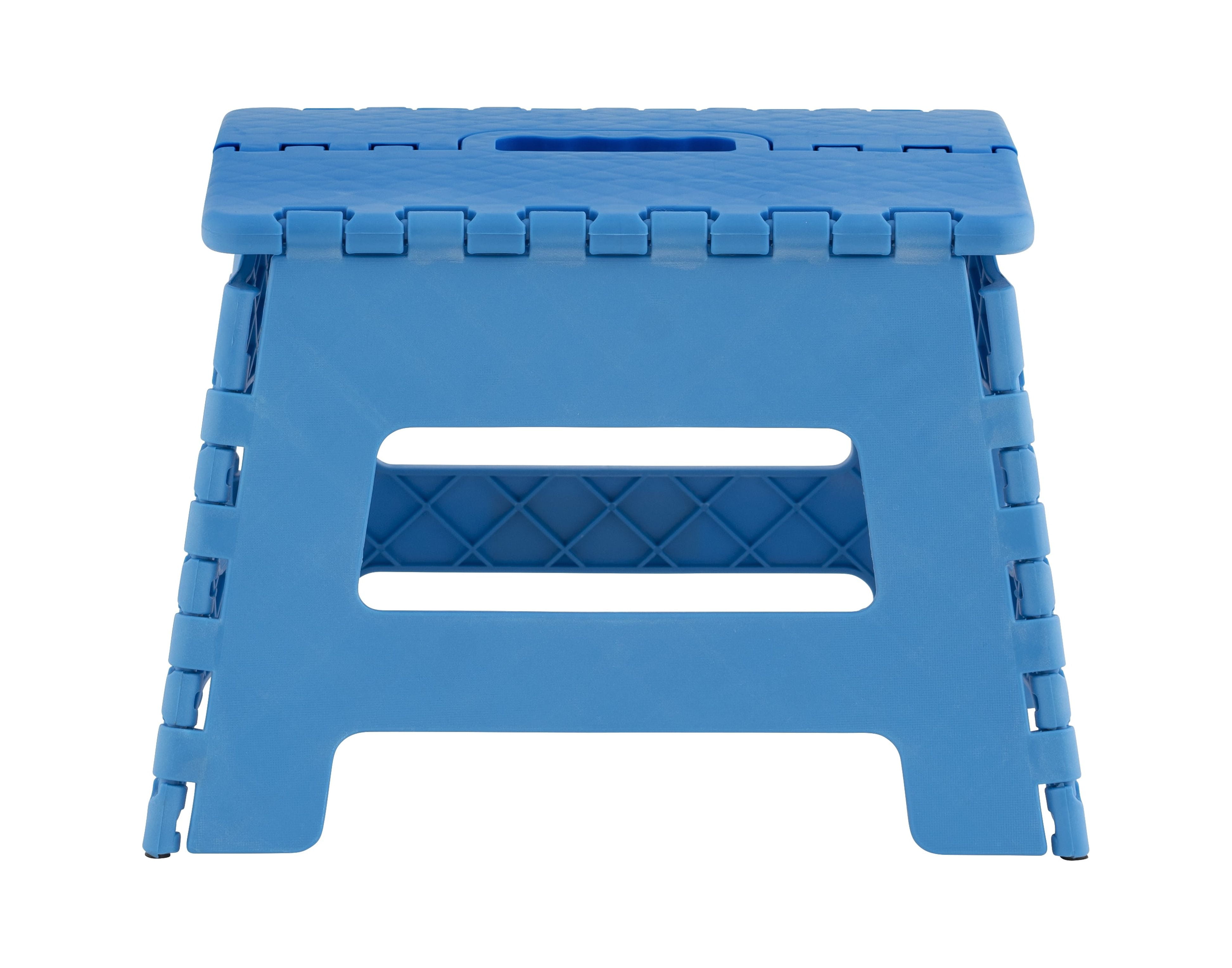 Superio Folding Step Stool with Anti-Slip Surface 9" Blue - 12" H x 1.5 ...
