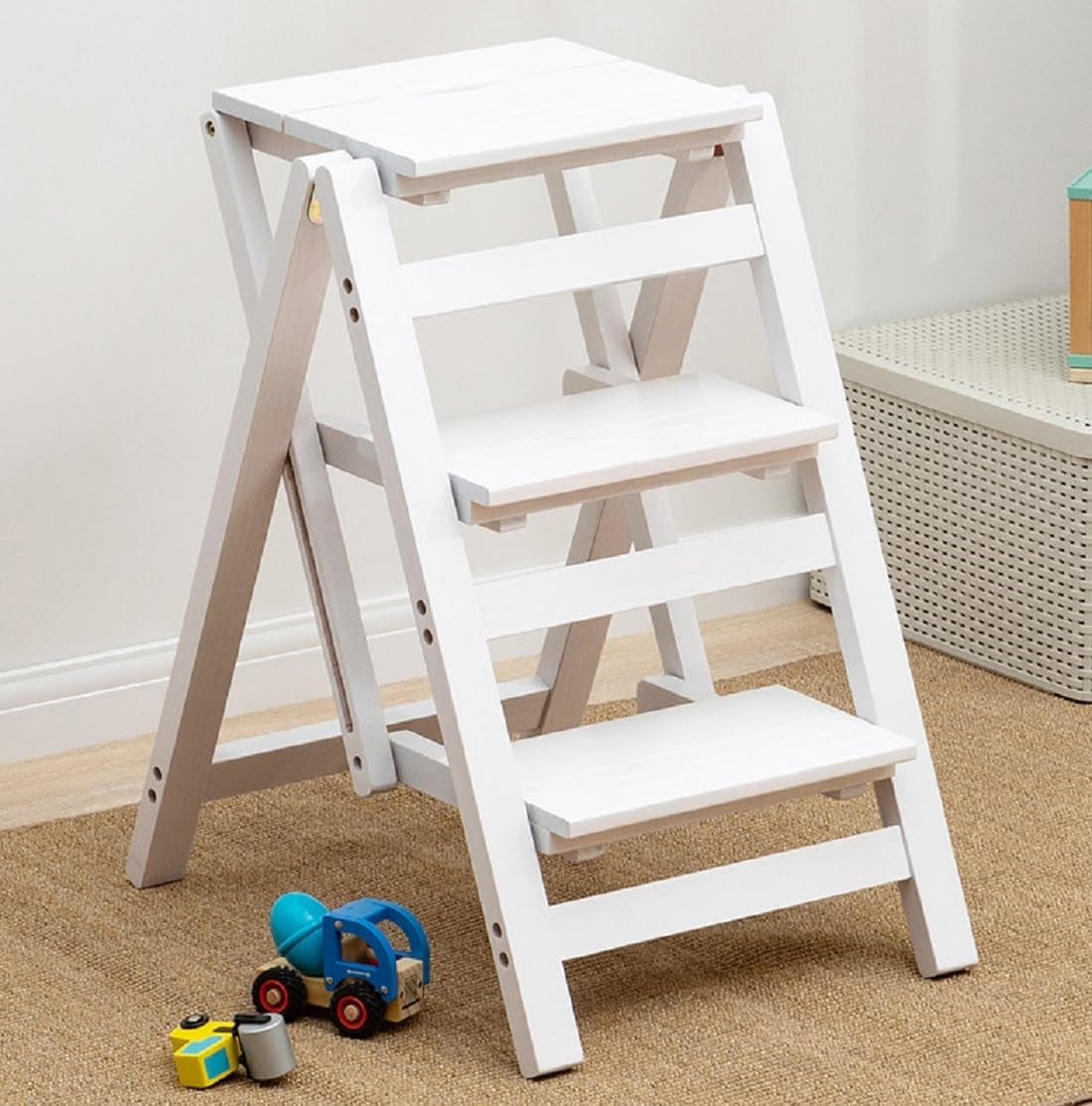 Folding Step Stool for Adults, 3 Tier Step Ladder Portable Counter ...
