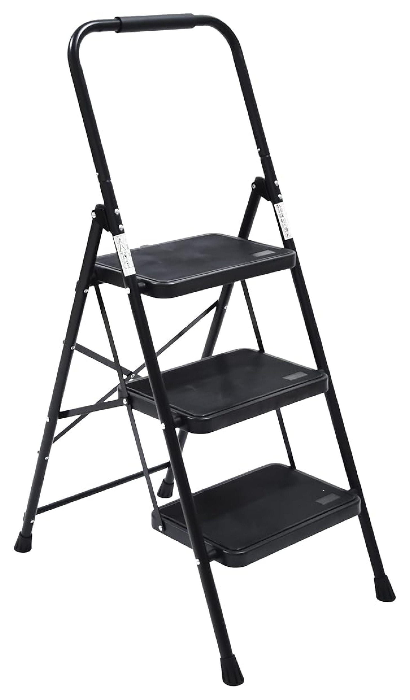 Folding Step Stool for Adults with Top Handrail 330 Lbs Capacity ...