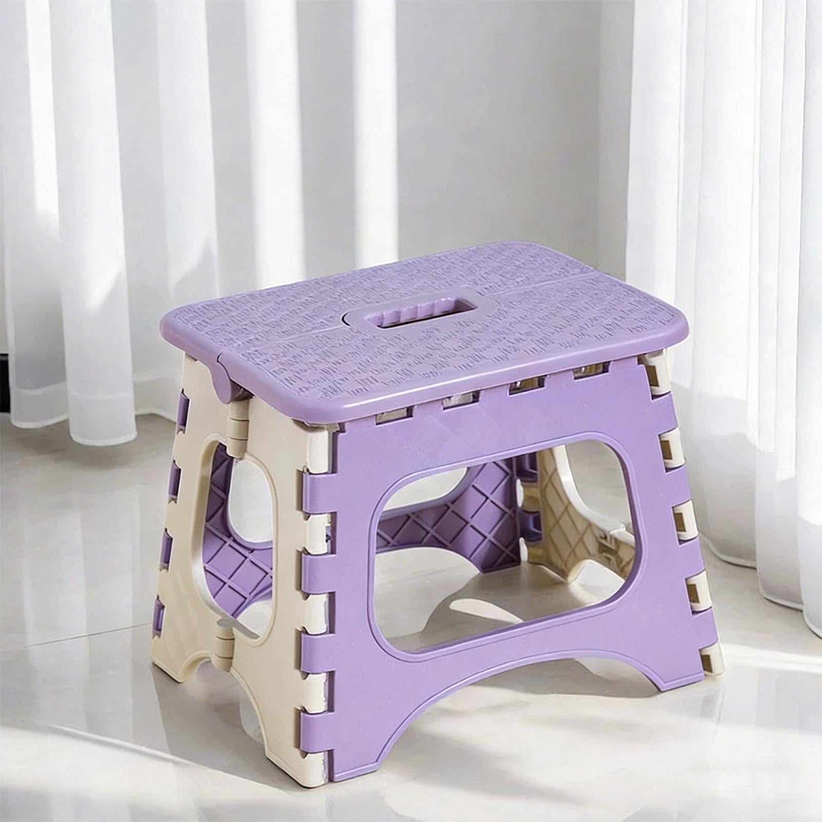 Folding Step Stool Compact Plastic Foldable Step Stool Holds Up to 300 ...