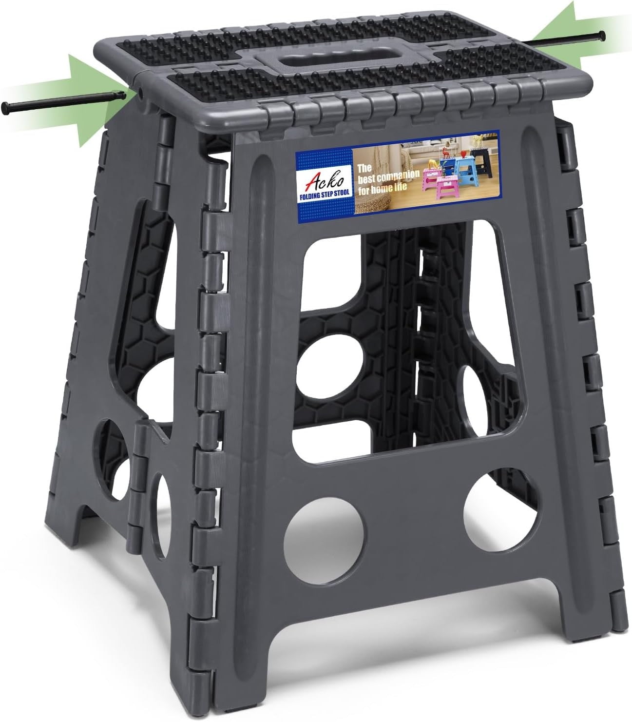 Folding Step Stool Foldable 16 Inch Stools for Adults and Kids,Plastic ...