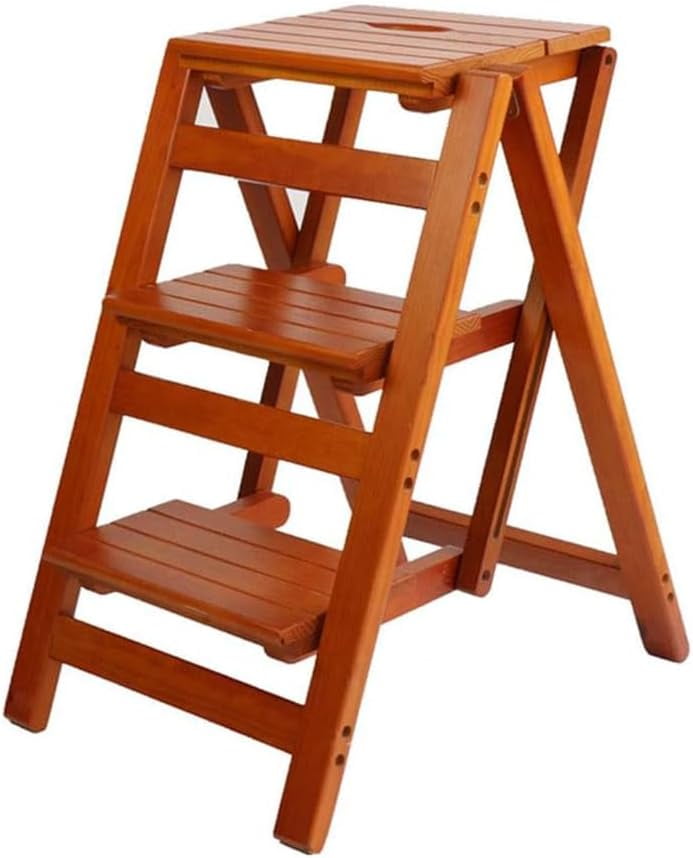 Folding Step Stool Step Ladder 3 Tier, Multi-Functional Folding Solid ...