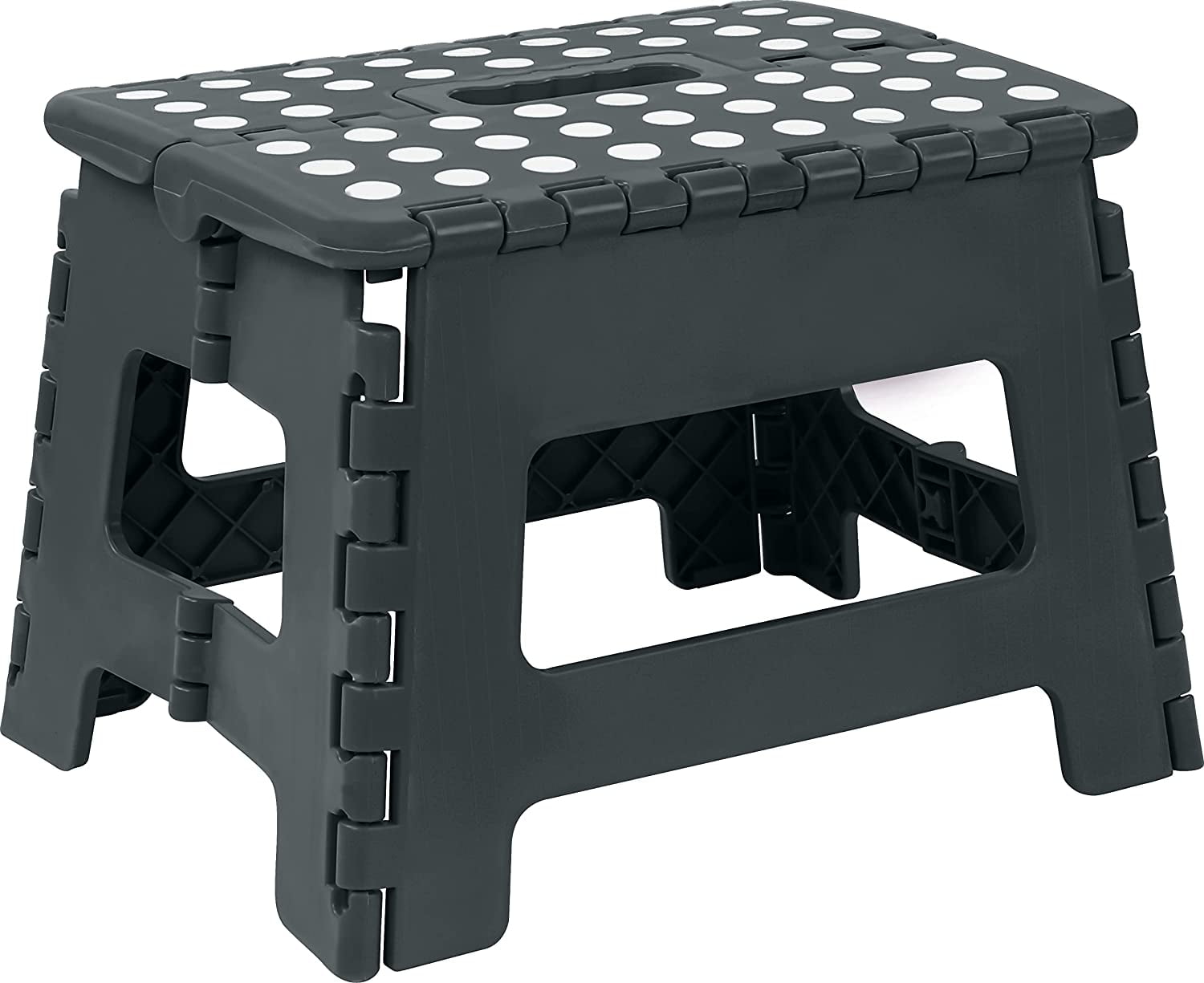 Folding Step Stool - (Pack of 1) Foot Stool with 9 Inch Height - Holds ...