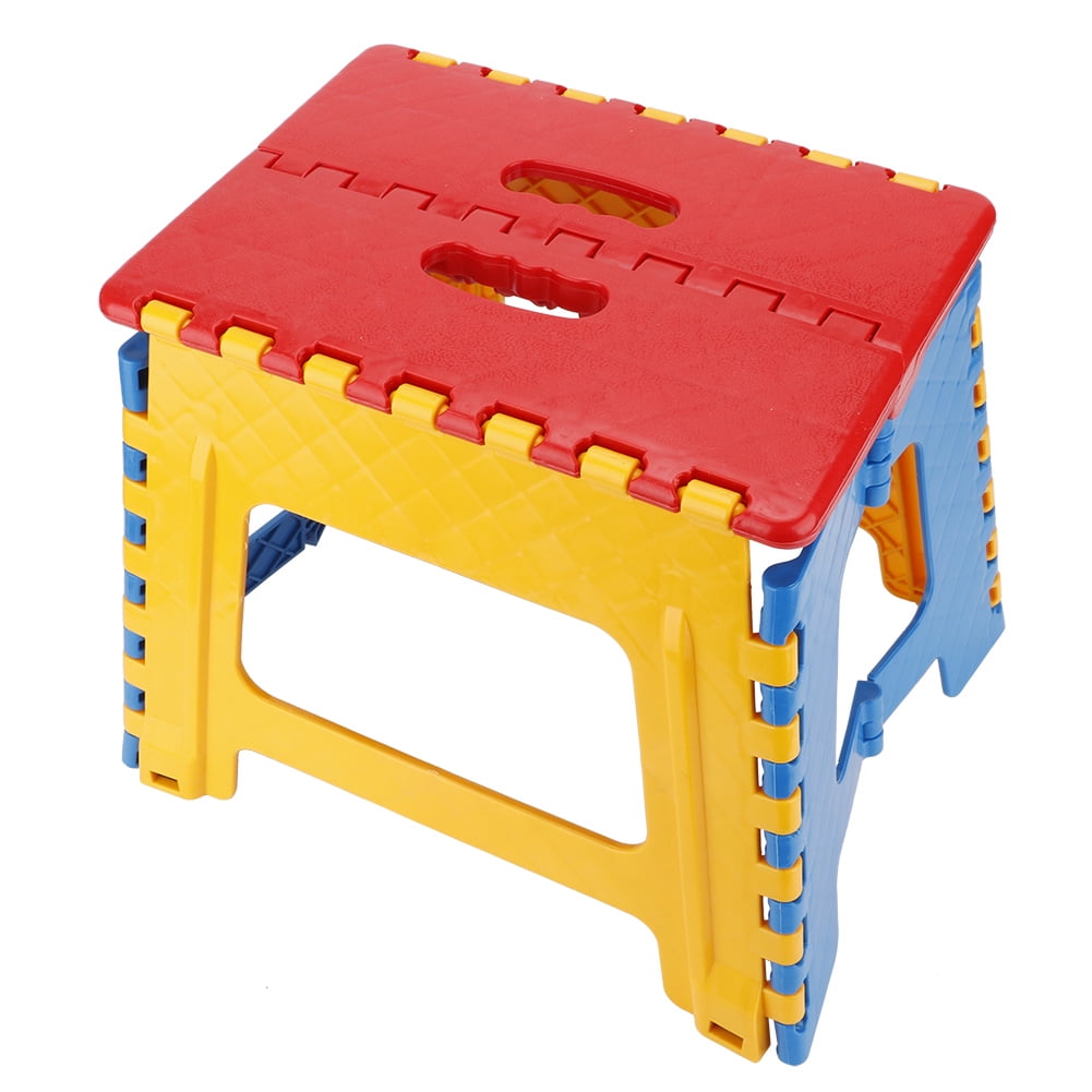 Folding Step Stool Plastic Foldable Non Slip Portable with Carrying ...