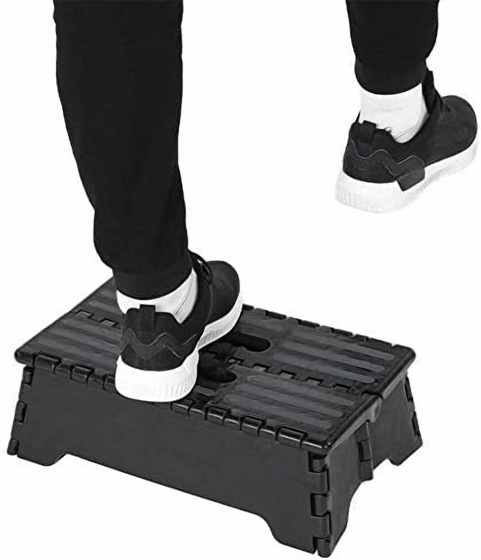 Folding Step Stool, Plastic Portable Black Step Ladder One Step Ladder ...