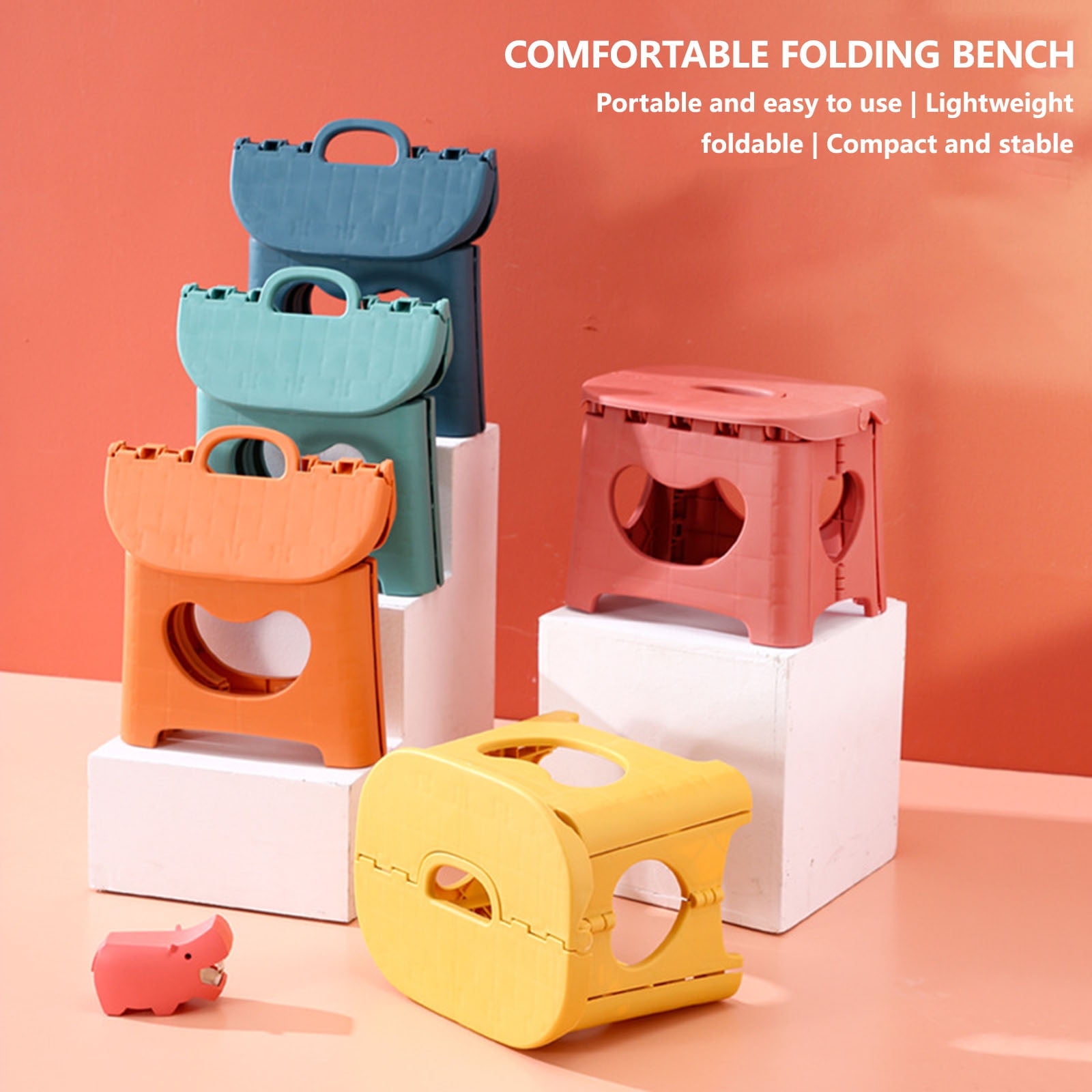 Folding Step Stool Plastic Portable Chair | Heavy Duty Non-Slip ...