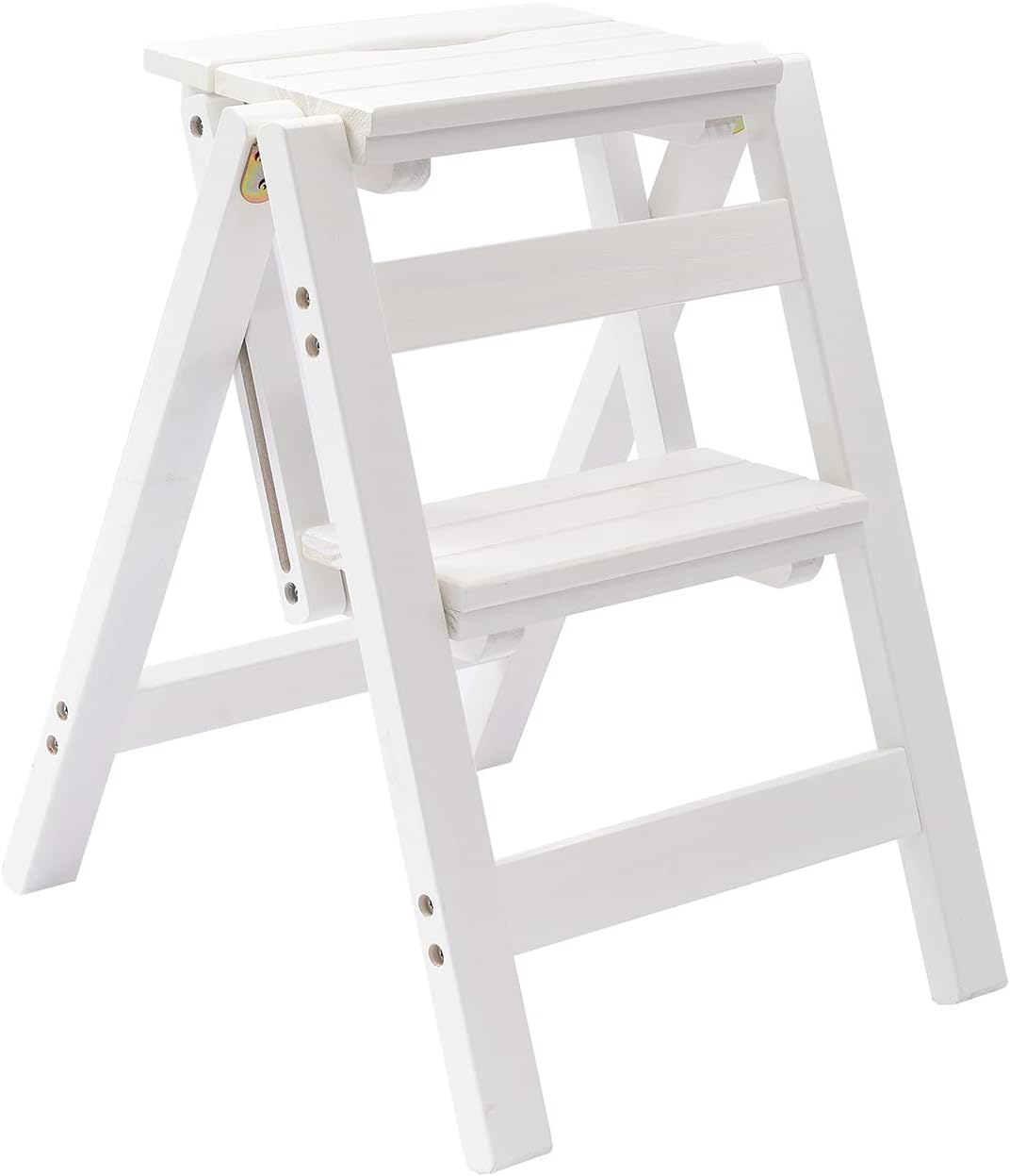 Folding Step Stool Step Ladder 2 Tier, Multi-Functional Folding Solid ...