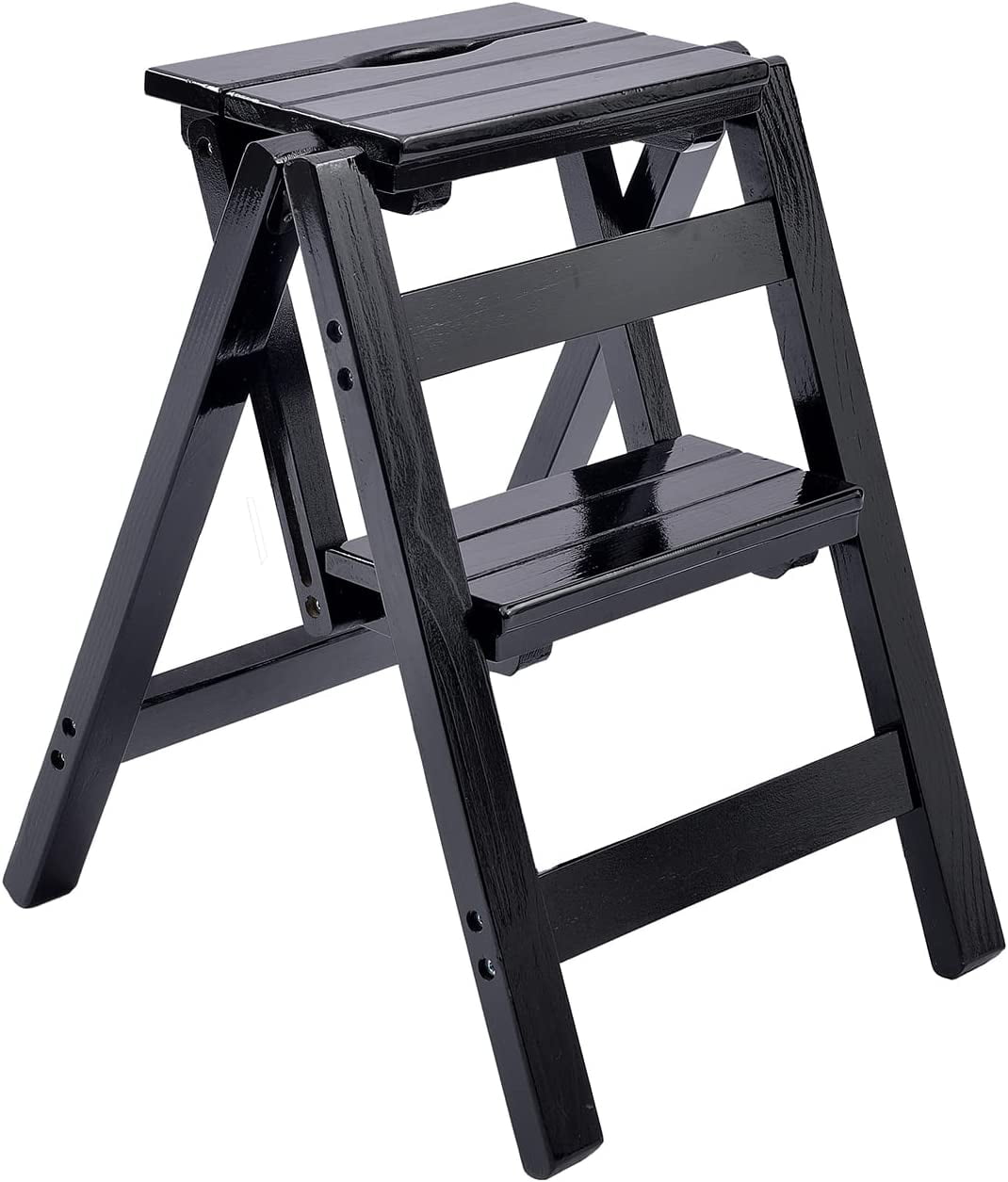 Folding Step Stool Step Ladder 2 Tier, Multi-Functional Folding Solid ...