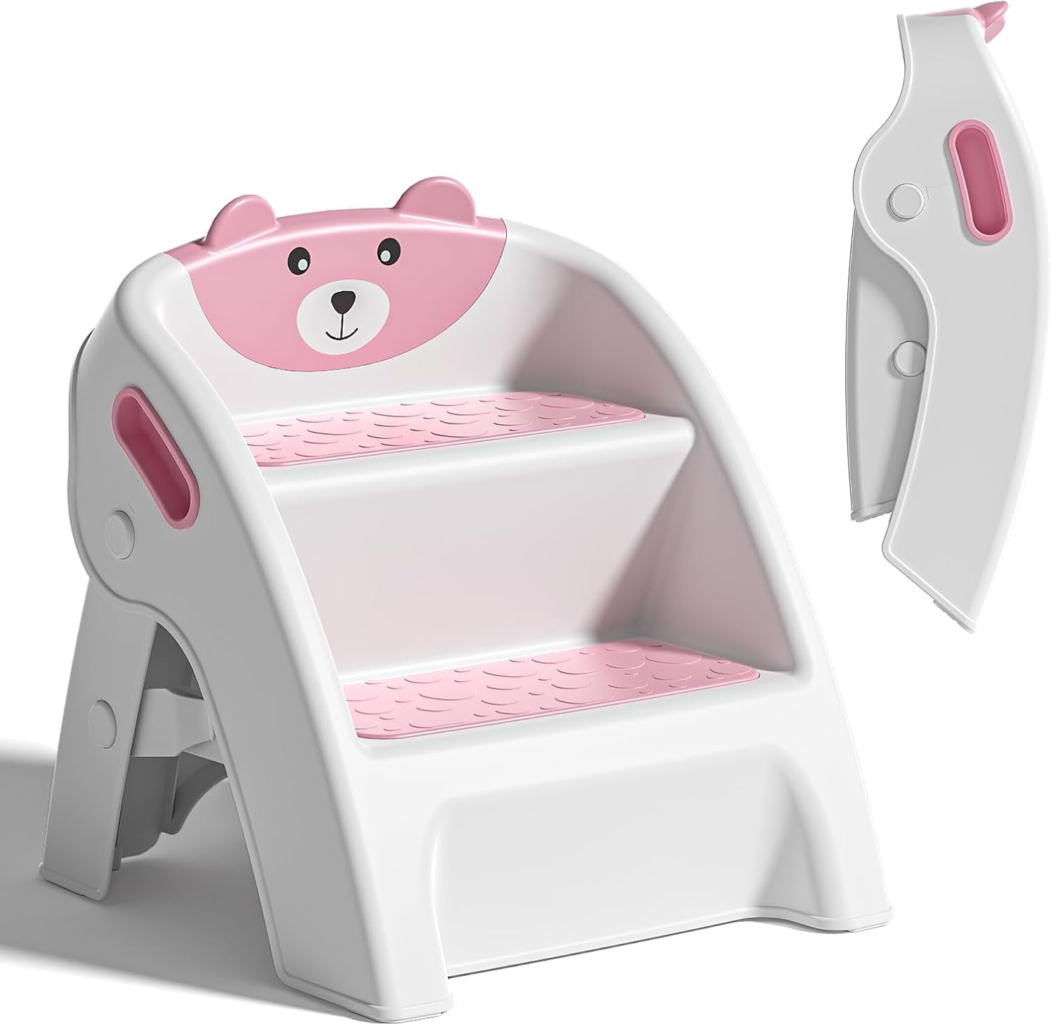 Folding Step Stool for Bathroom and Potty ,Anti-Slip, Anti-Tip A-Frame ...