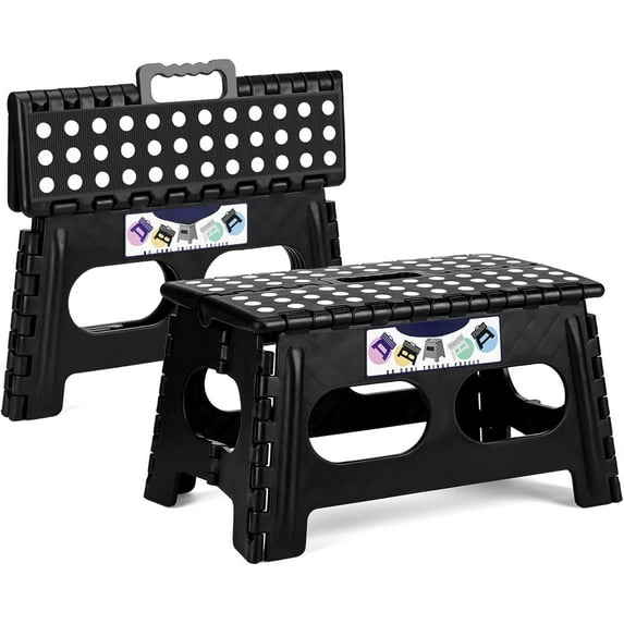 Folding Step Stool for and ,15-Inch Extra Wide 9 Inch 2 Height Stepping ...
