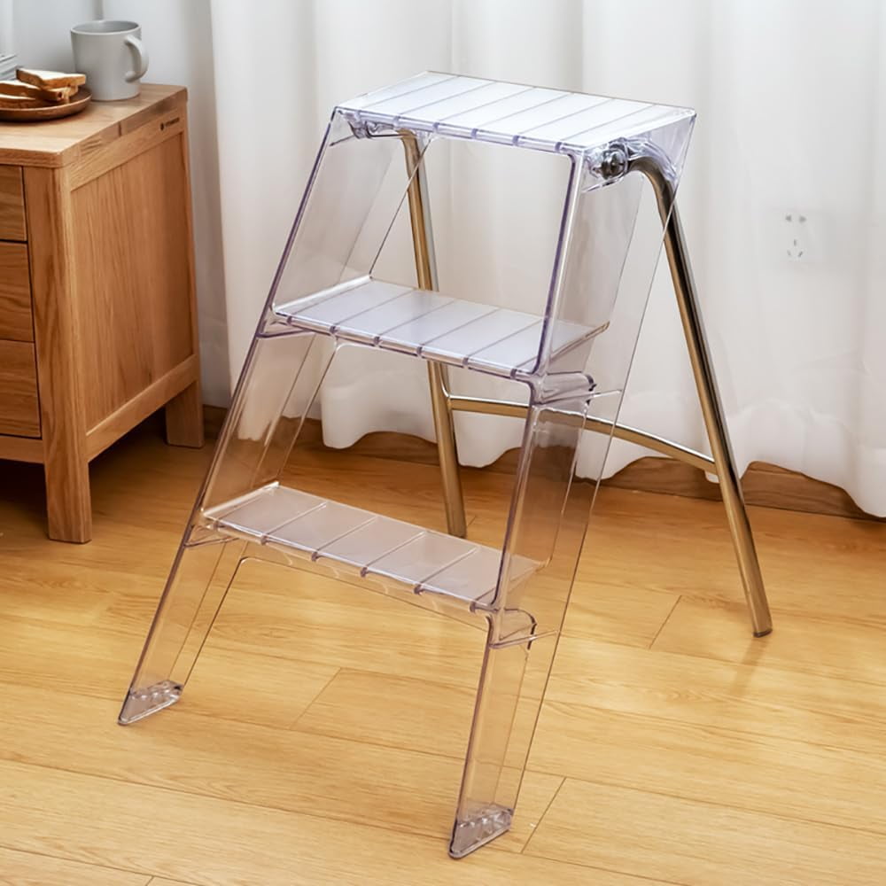 Folding Step Stools with Anti-Slip Platform for Adults, 3 Step Ladder ...
