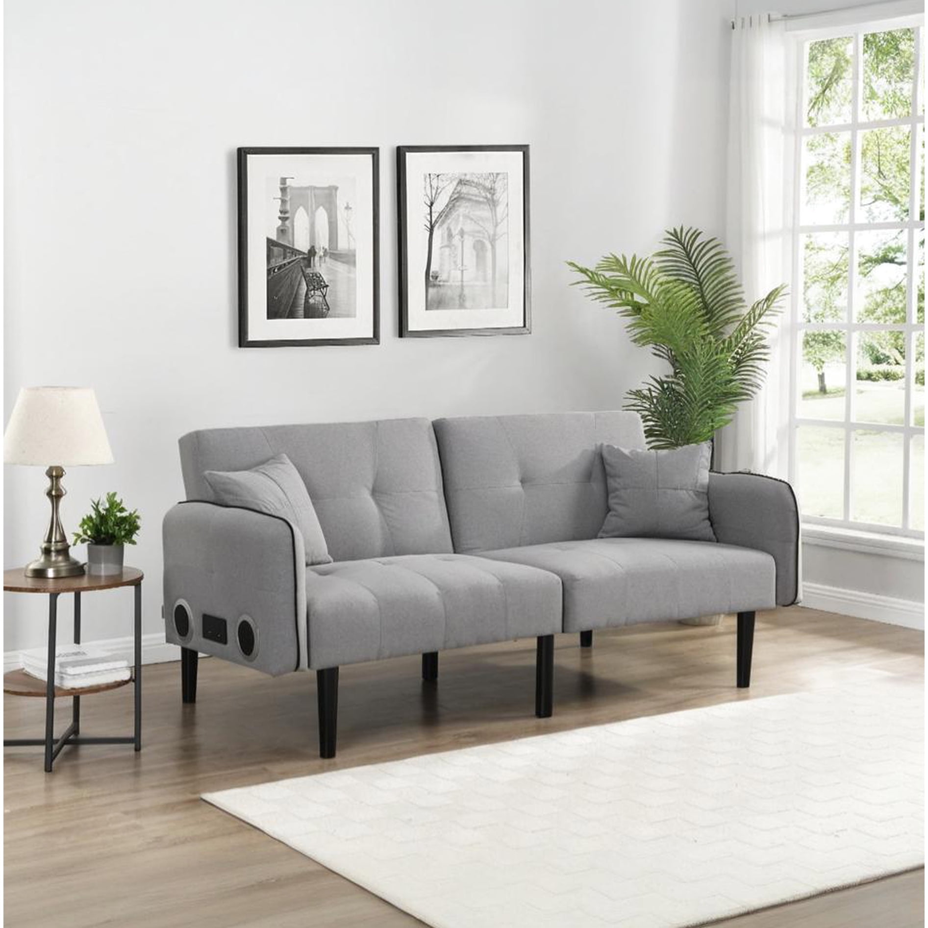 Folding Stereo Bed In Gray. Multifunctional For Various Settings. Listen To Music With Wireless ...