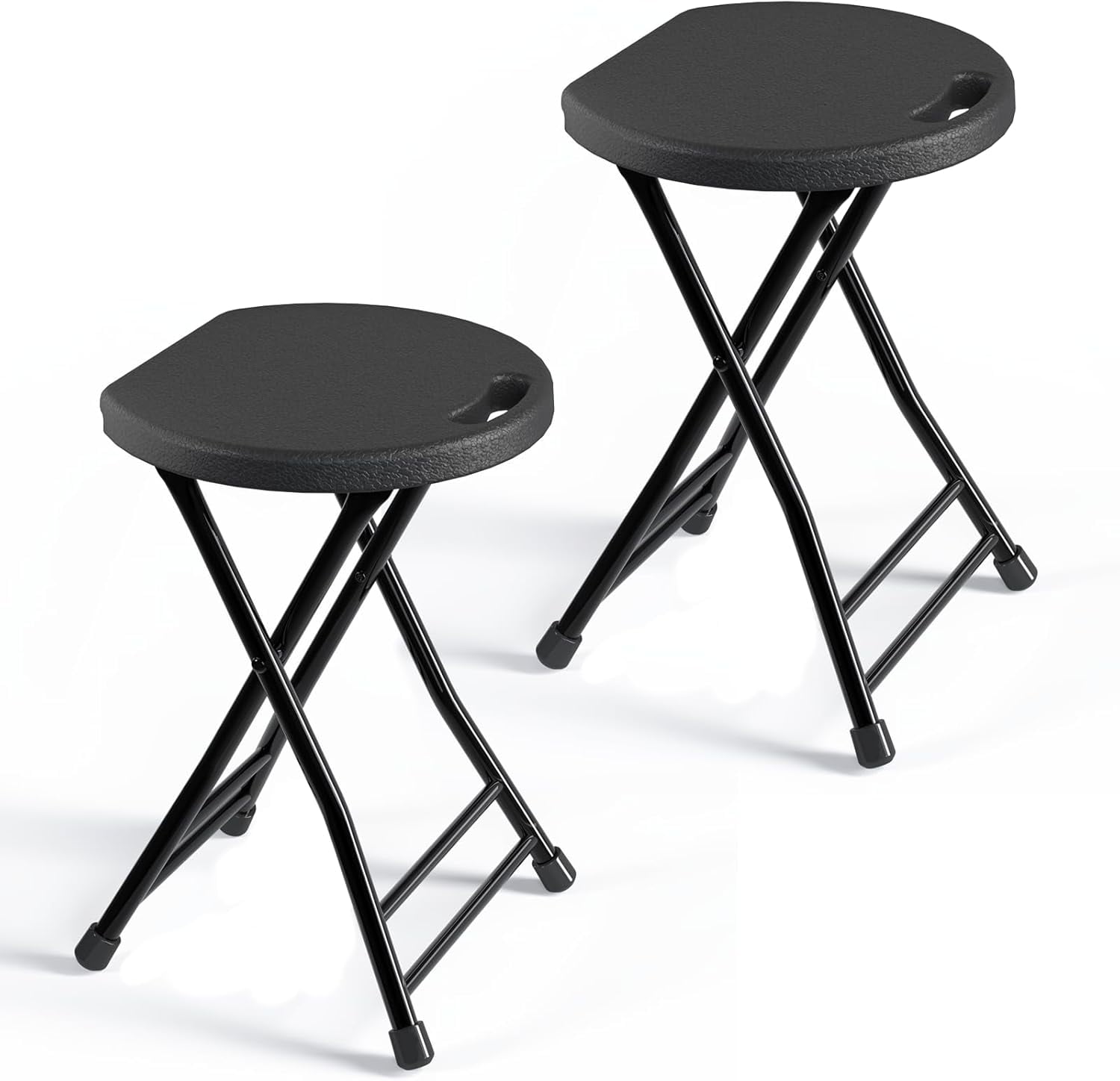 Folding Stool, 18 Inch Foldable Stool with Handle & Steel Frame, Pack ...