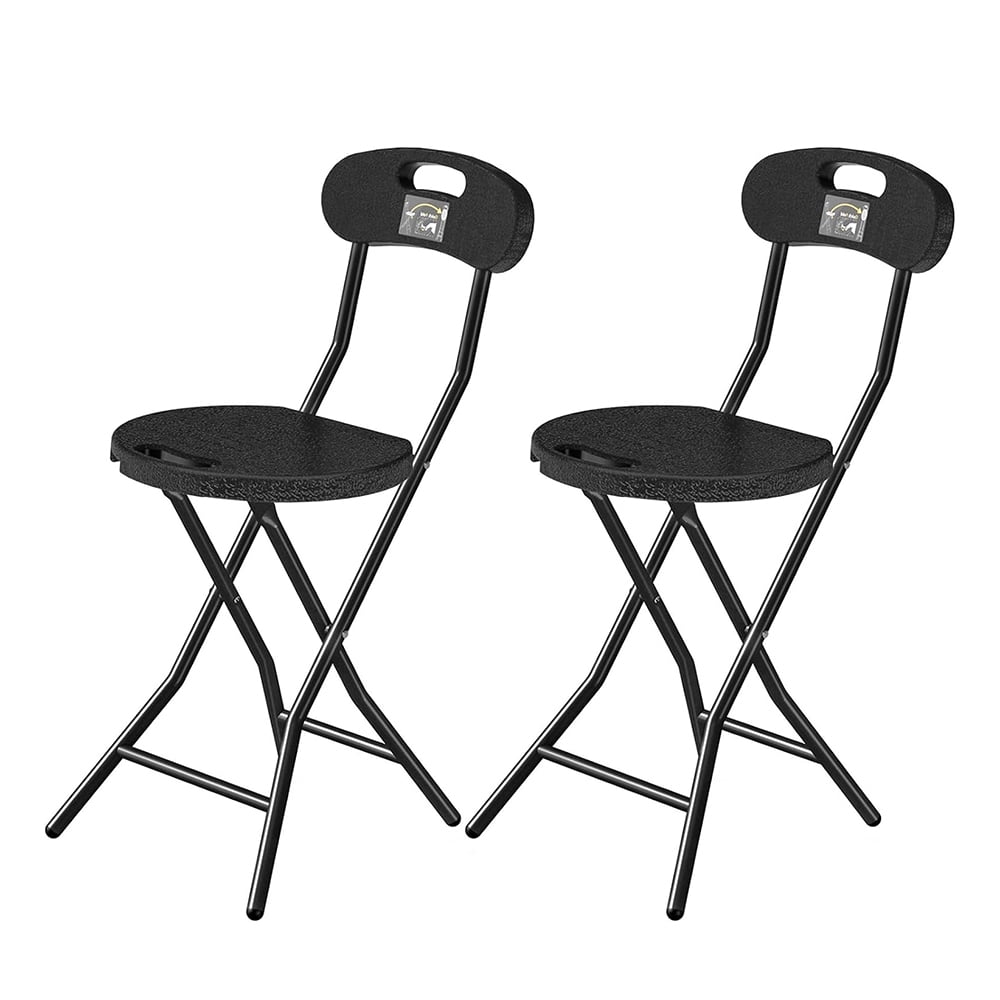 2 Pack Folding Stool, 18 inch Foldable Bar Stool with Backrest and ...
