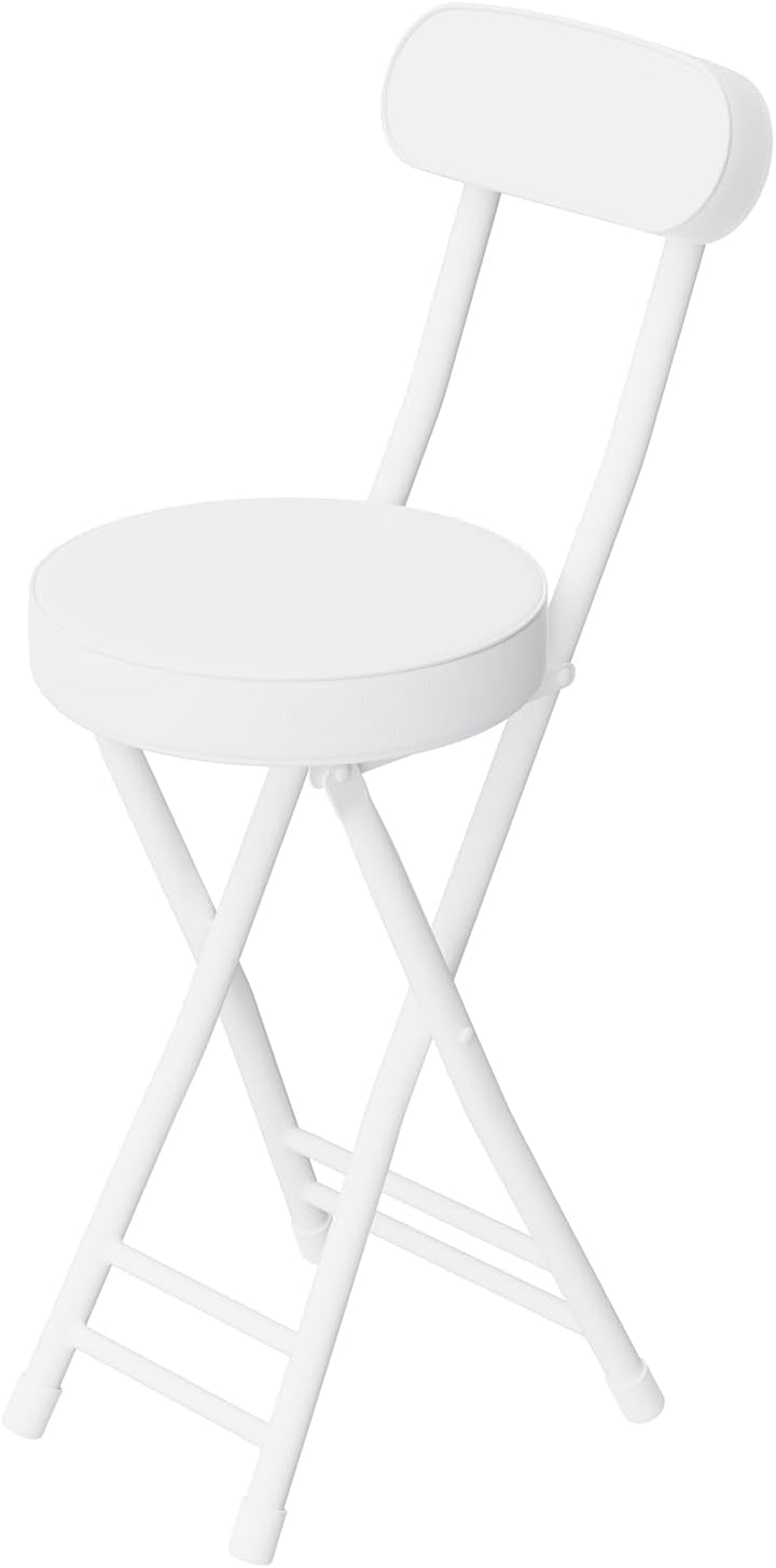 Folding Stool,Cushioned Padded Folding Bar Stool,24inch White Height ...