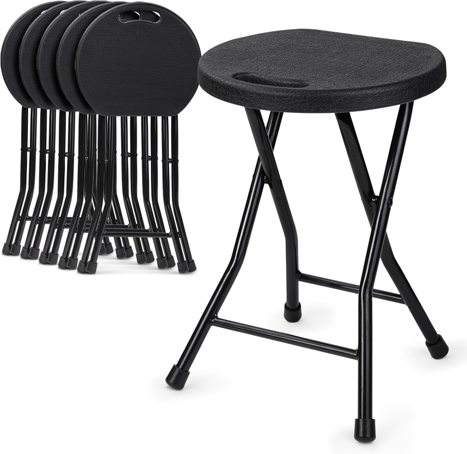 Folding Stool with Handle, 6 Pack Collapsible Camping Stool Portable ...