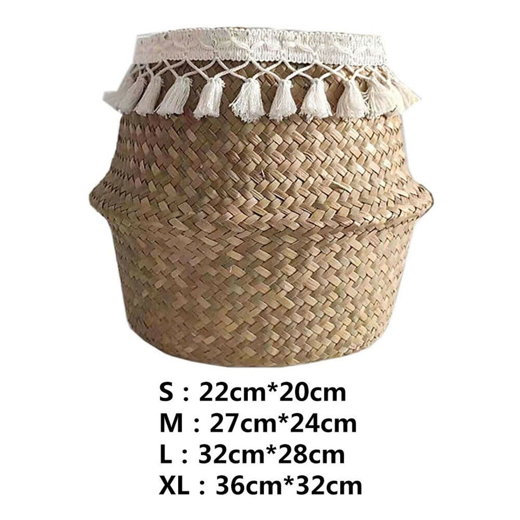 Folding Storage Basket Rattan Straw Wicker Flower Pot Seagrasss Gardens ... Folding Storage Basket Rattan Straw Wicker Flower Pot Seagrasss Gardens ...