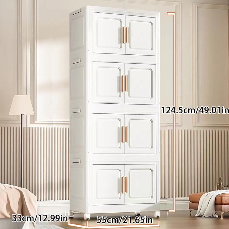 Folding Storage Bin with Lid, Clear Folding Storage Cabinet with Doors ...