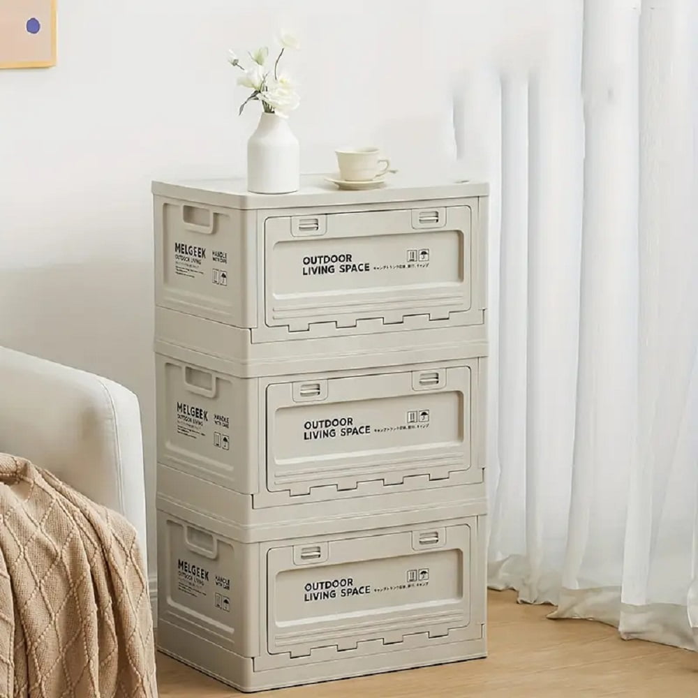 Folding Storage Bins with Lid, Retro Outdoor Storage Box, Camping Box ...