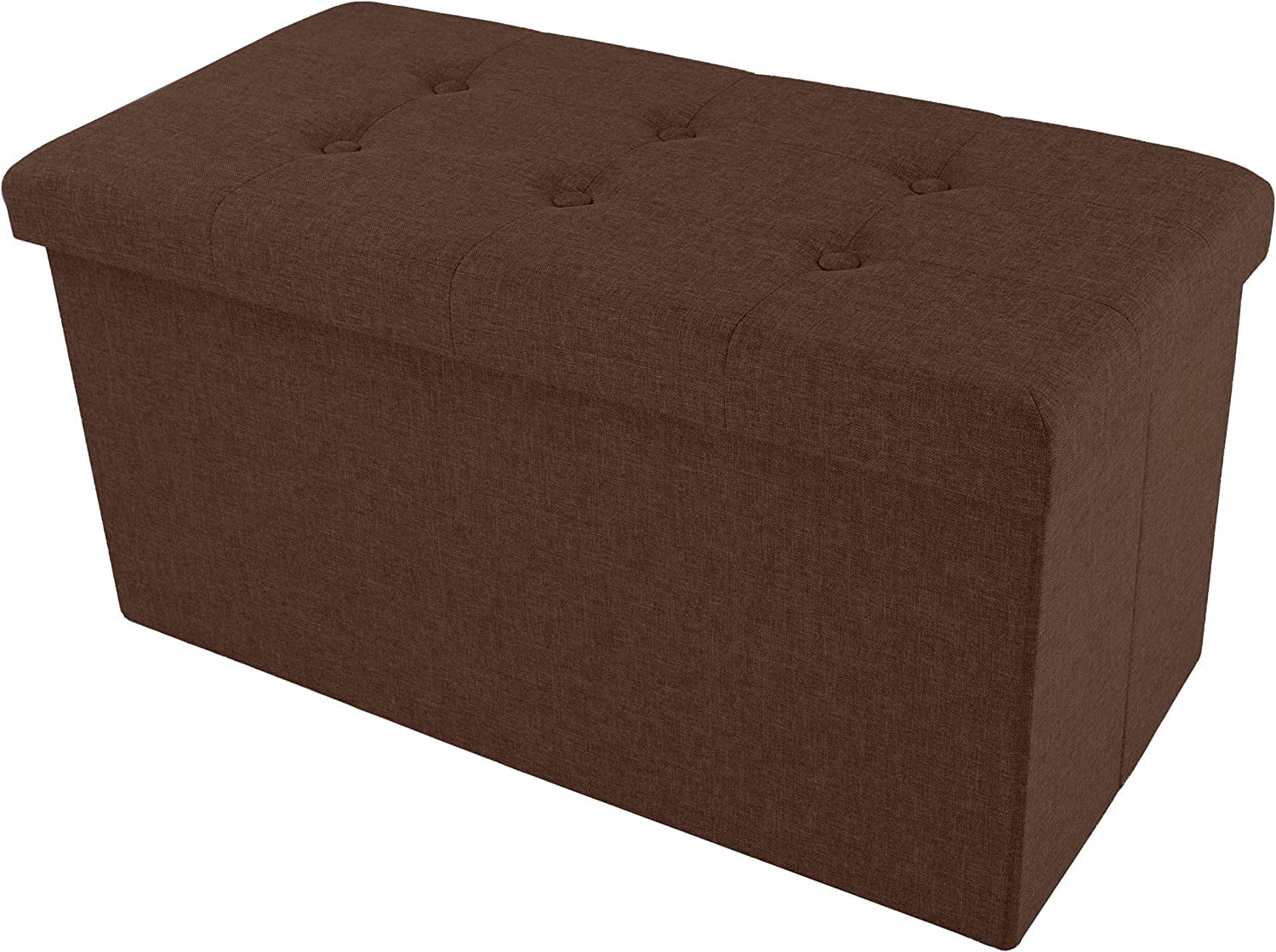 Folding Storage Ottoman - 30-Inch Tufted Footrest, Linen Chest, or ...