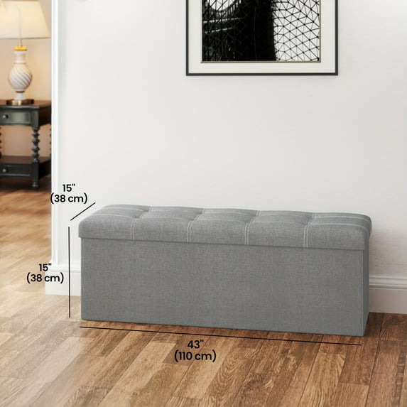 Folding Storage Ottoman | Bedroom , 14 X 43.3 X 15 Inches, Foot Rest ...