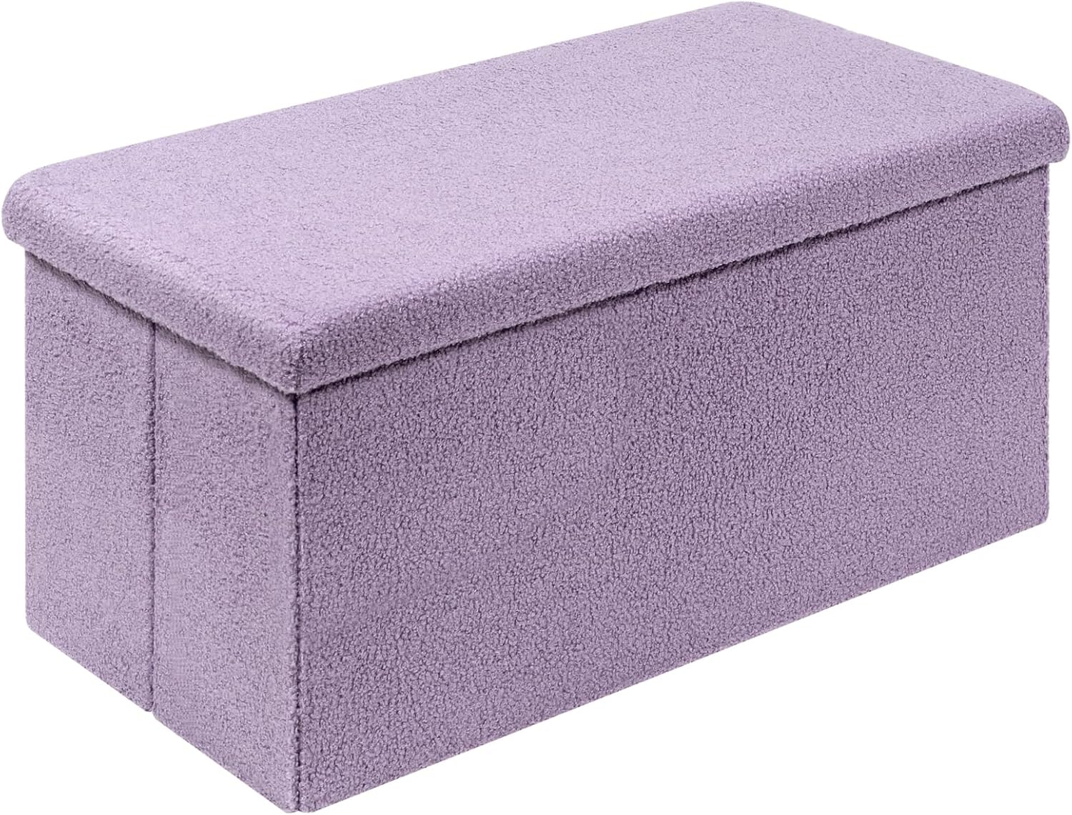 Folding Storage Ottoman Bench, Sherpa Ottoman with Storage, Large Long ...