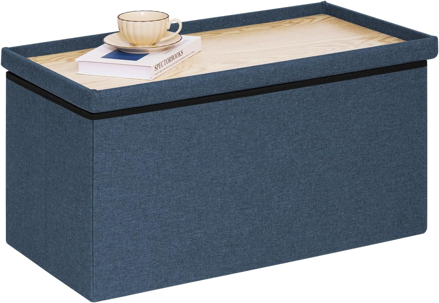 Folding Storage Ottoman Bench,Storage Ottoman with Lid Tray, 30 inches ...